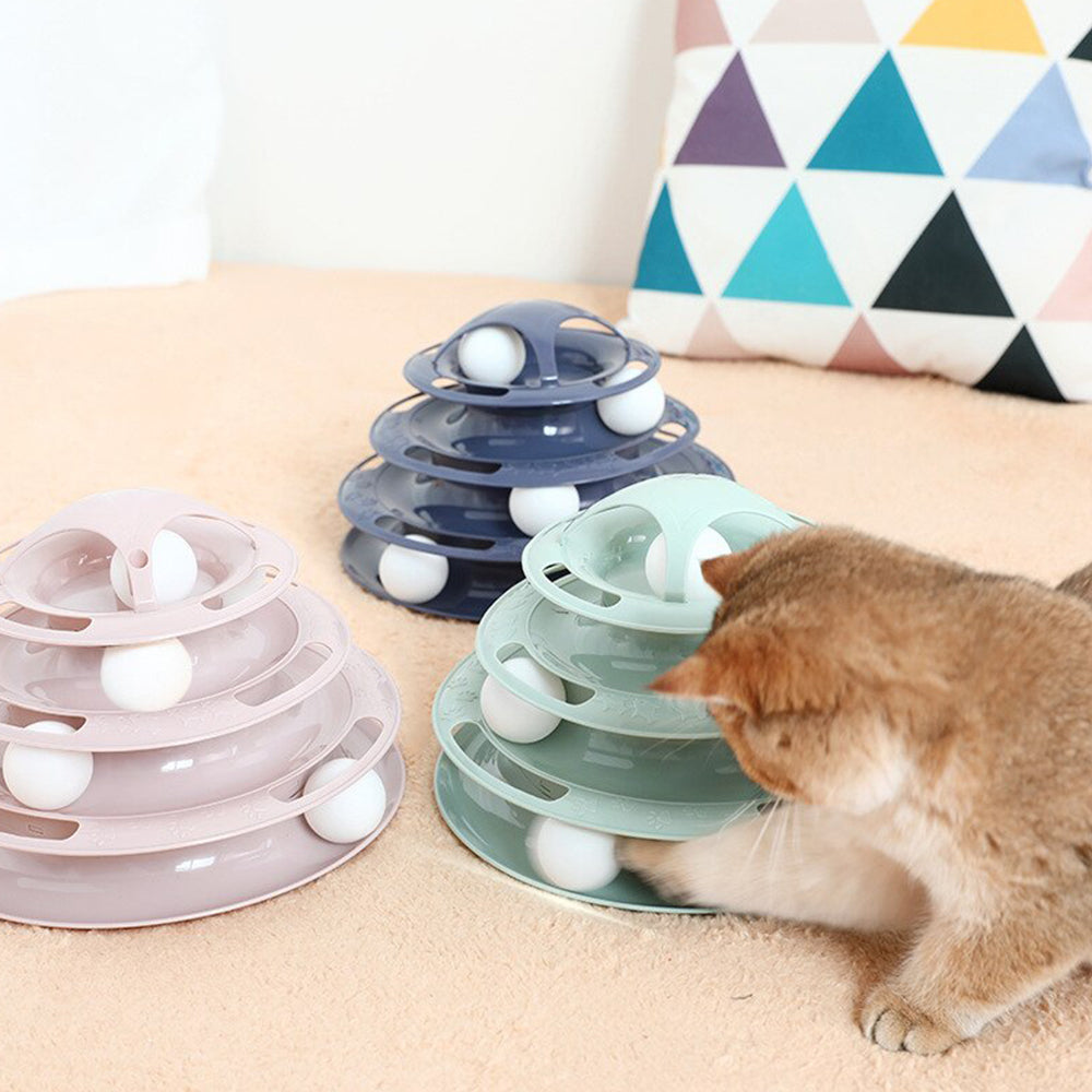 3 Levels Interactive Cat Turntable and Track Ball Training Toy – Mega ...